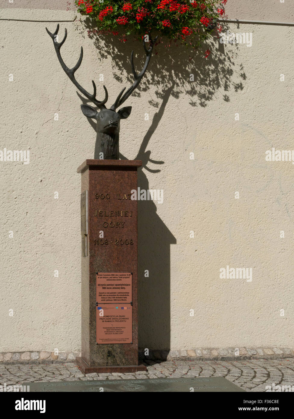 Stag statue in Town Hall Square Jelenia Gora Poland Stock Photo - Alamy