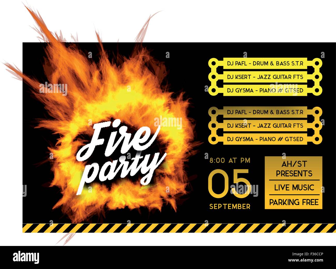 Fire party poster template Stock Vector Image & Art - Alamy