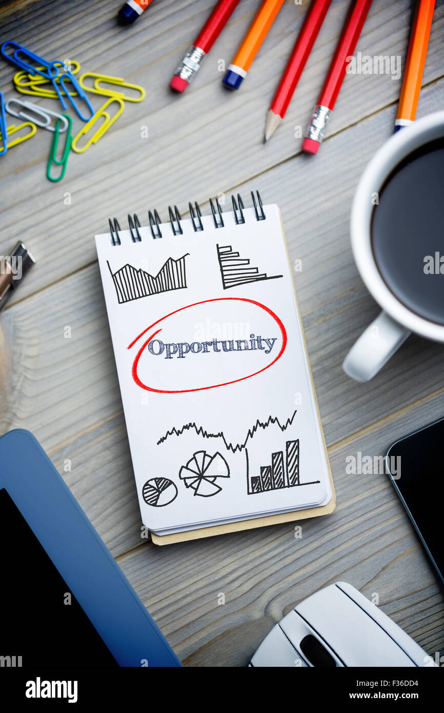 Opportunity against notepad on desk Stock Photo - Alamy