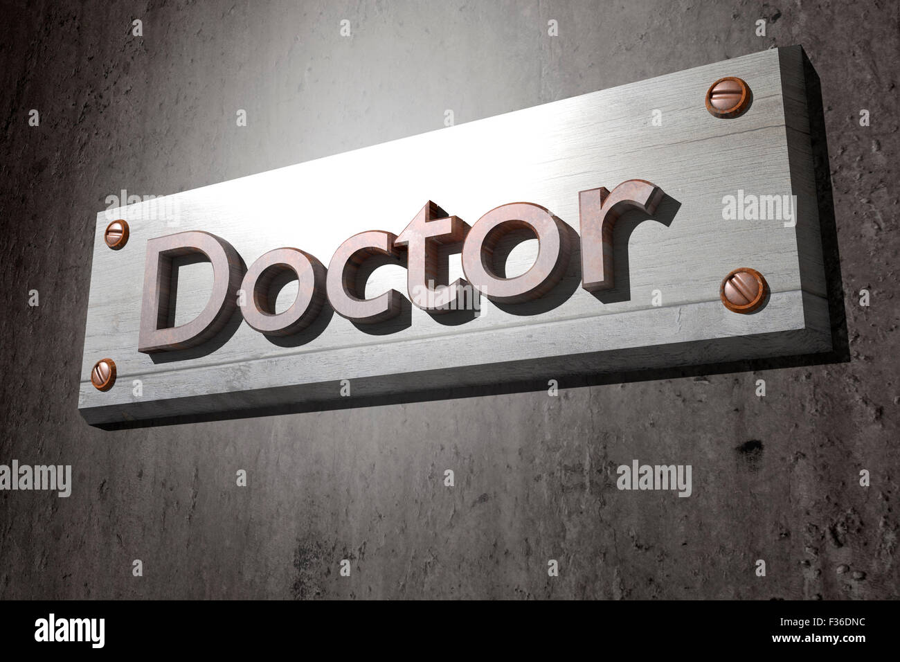 3d rendering of the word doctor on a signboard Stock Photo - Alamy
