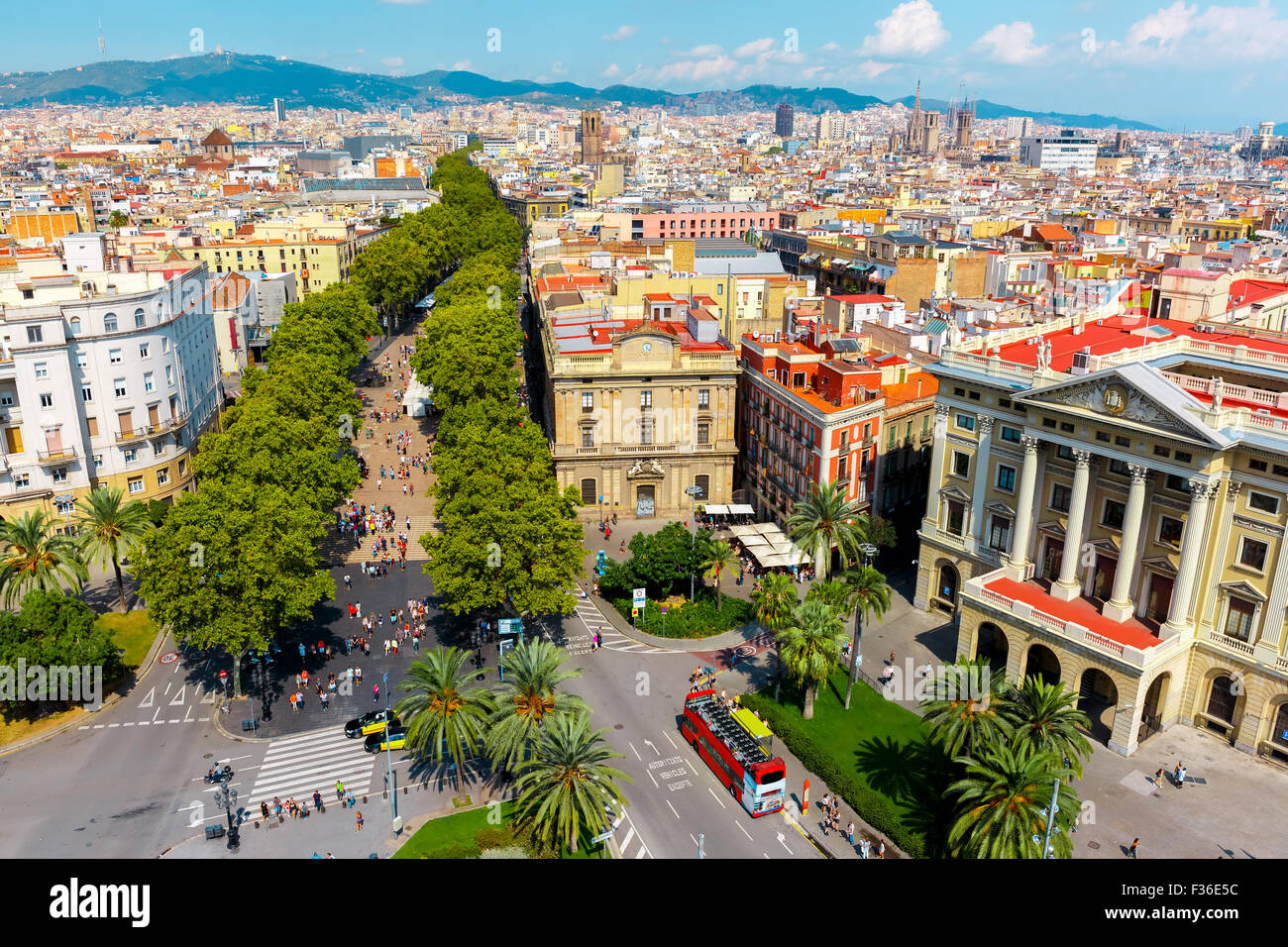 Aerial view of la rambla of barcelona hi-res stock photography and ...