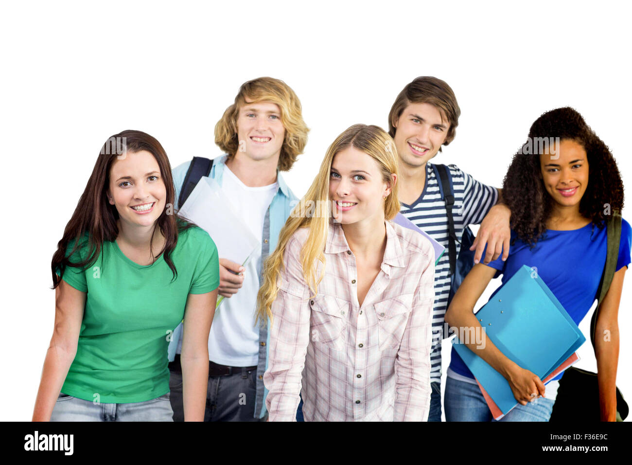 Composite image of happy college students Stock Photo - Alamy