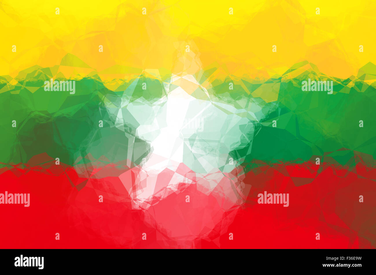 Myanmar flag - triangular polygonal pattern Stock Photo - Alamy