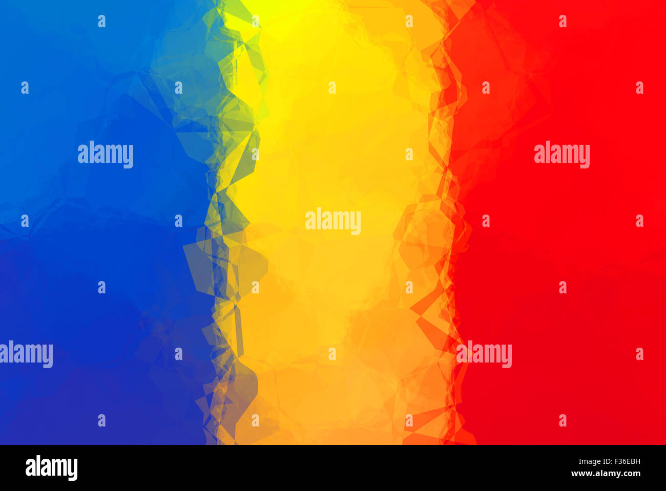 Romanian flag - triangular polygonal pattern Stock Photo - Alamy