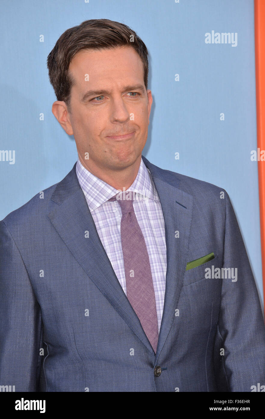 LOS ANGELES, CA - JULY 27, 2015: Ed Helms at the premiere of his movie ...