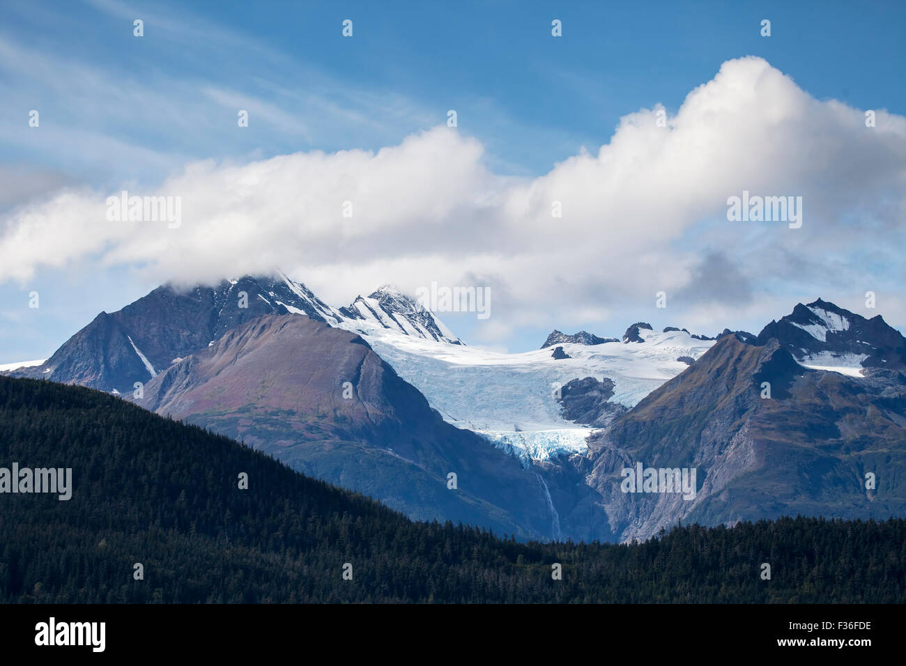 Rainbow Glacier in Southeast Alaska near Haines in summer with clouds ...