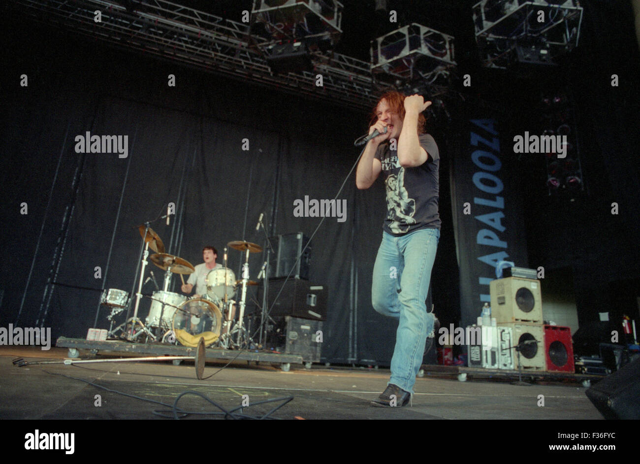 David Yow, of the Jesus Lizard, performs during the 1995 Lollapalooza ...
