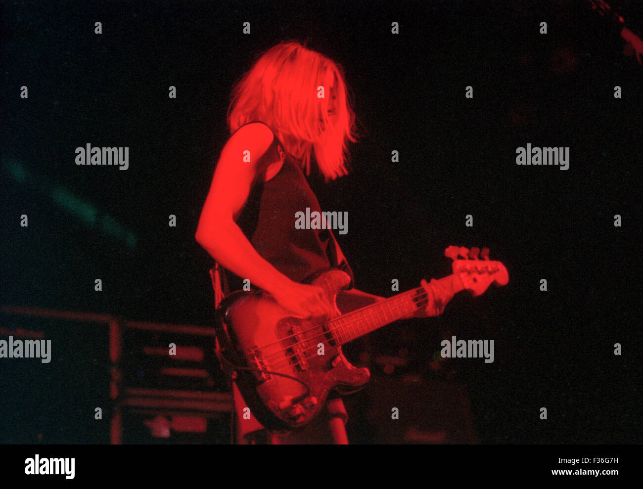 Kim Gordon, of Sonic Youth, performs during the 1995 Lollapalooza ...