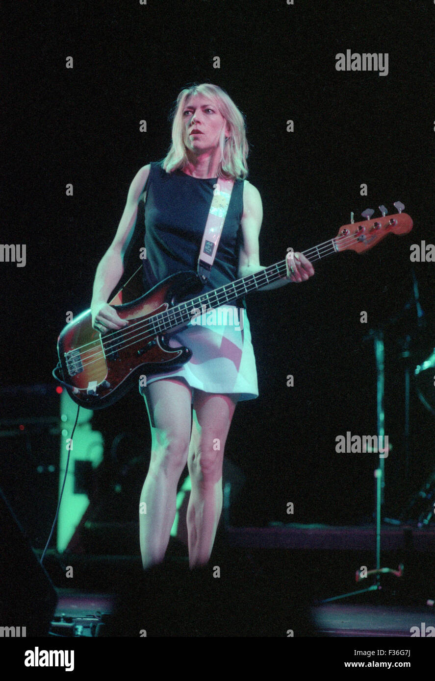 Kim Gordon, of Sonic Youth, performs during the 1995 Lollapalooza ...