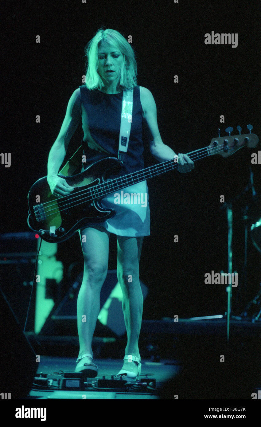 Kim Gordon, of Sonic Youth, performs during the 1995 Lollapalooza ...