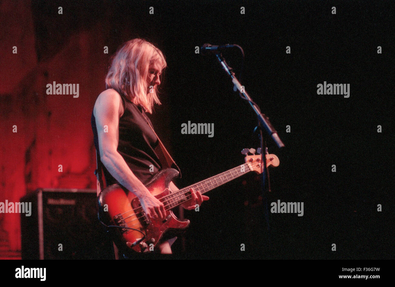 Kim Gordon, of Sonic Youth, performs during the 1995 Lollapalooza ...