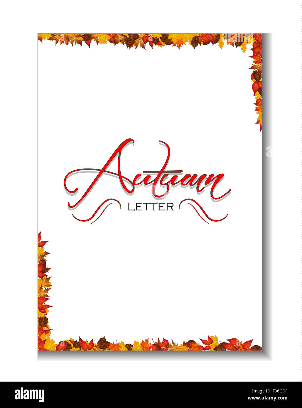 Autumn letterhead background with autumnal leaves. Vector, fully ...