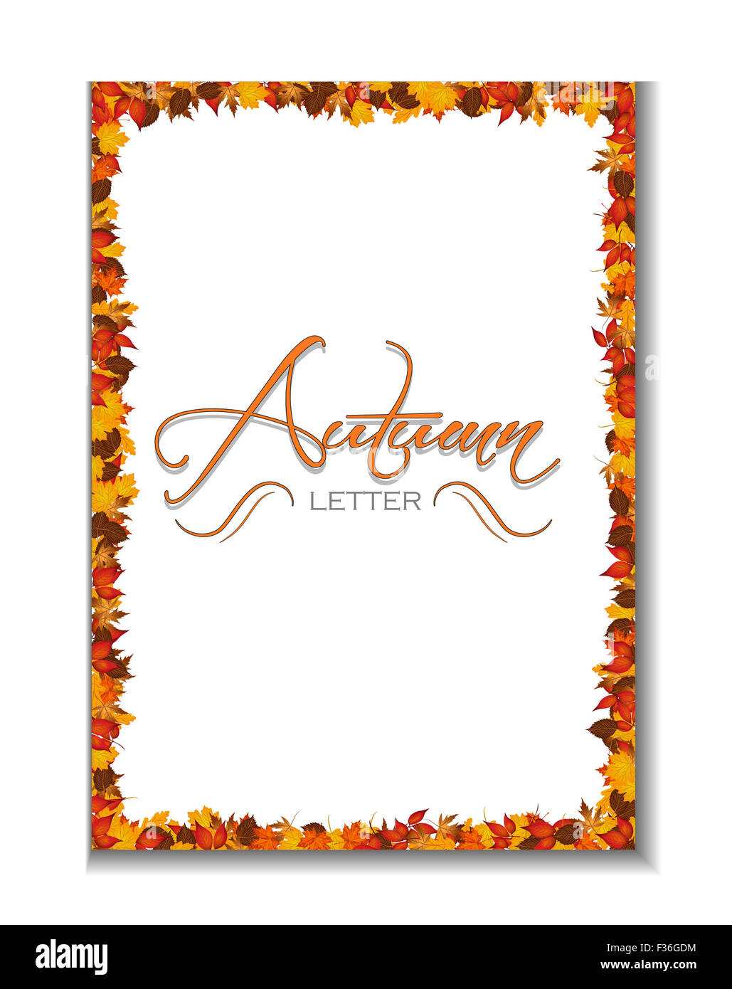 Autumn letterhead background with autumnal leaves. Vector, fully ...