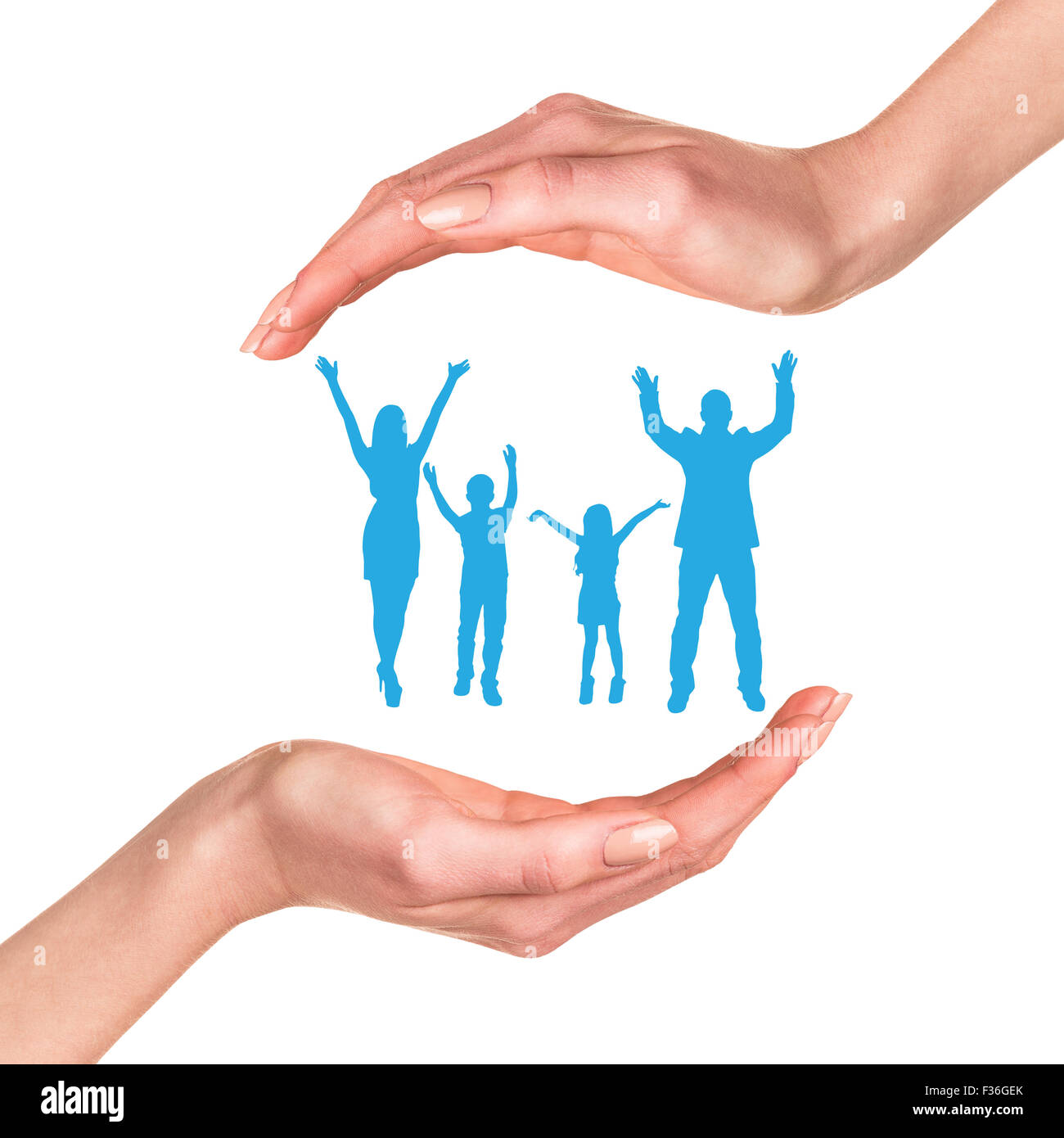 Family in hands Stock Photo - Alamy