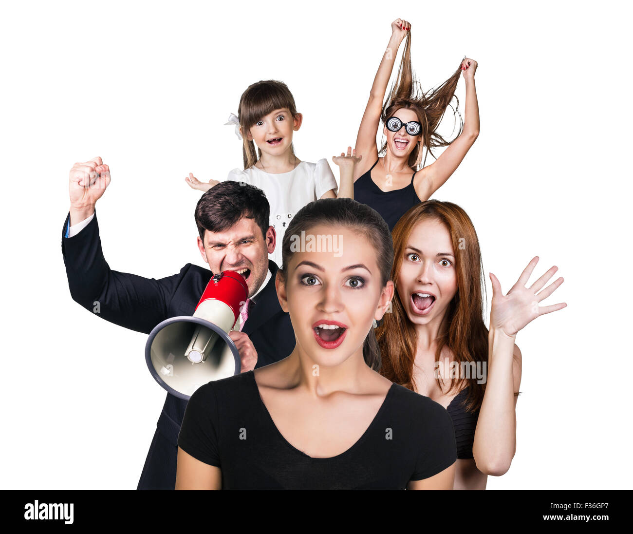 Group of surprised people Stock Photo - Alamy
