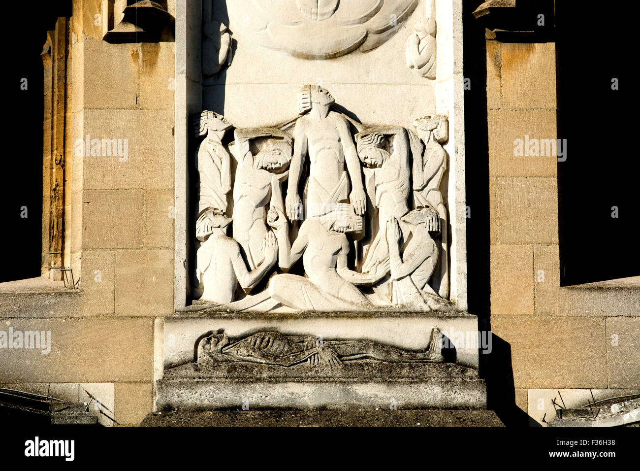 All Souls College building Resurrection basso-relievo detail, High ...