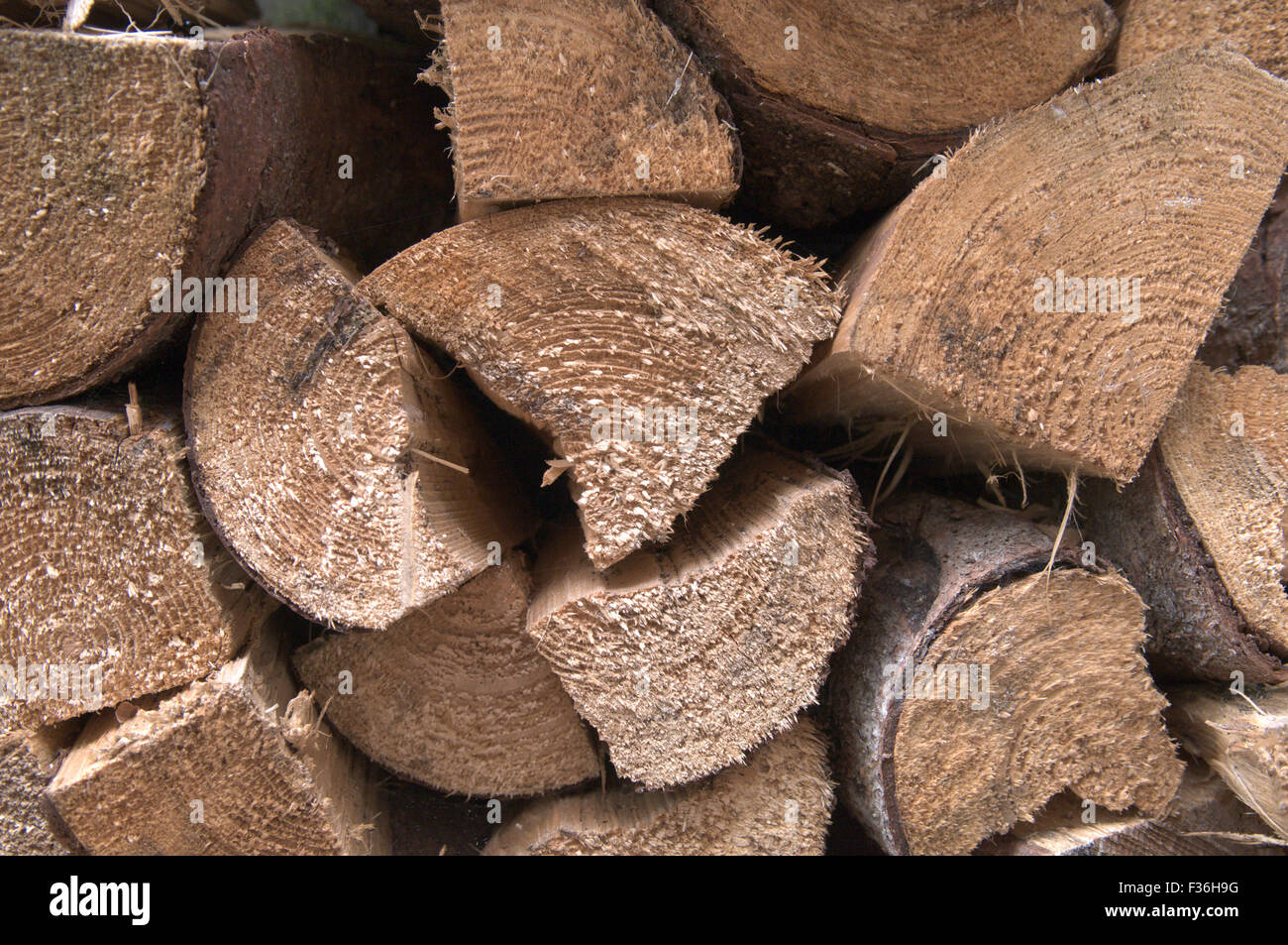 logs piled up ready to use as fire wood Stock Photo - Alamy