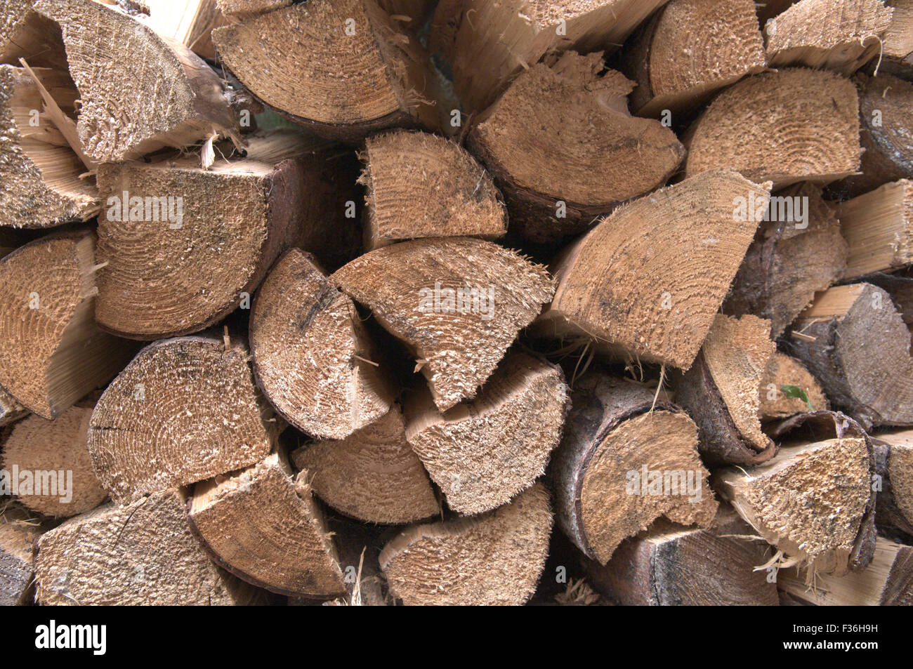 logs piled up ready to use as fire wood Stock Photo - Alamy