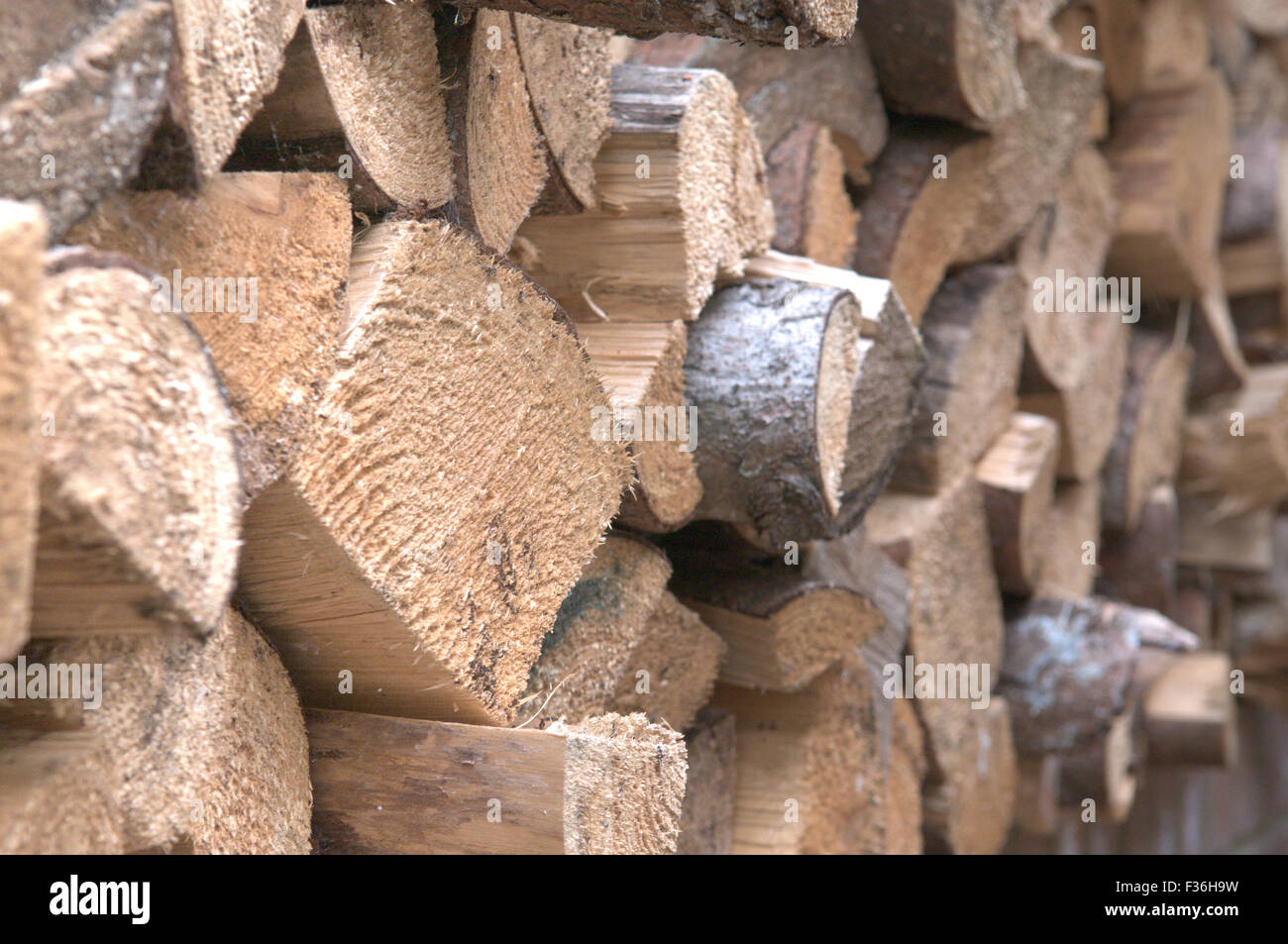logs piled up ready to use as fire wood Stock Photo - Alamy