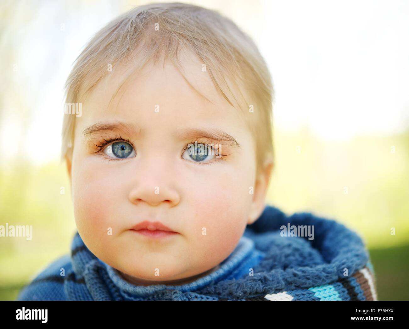 Beautiful baby portrait outdoors Stock Photo - Alamy