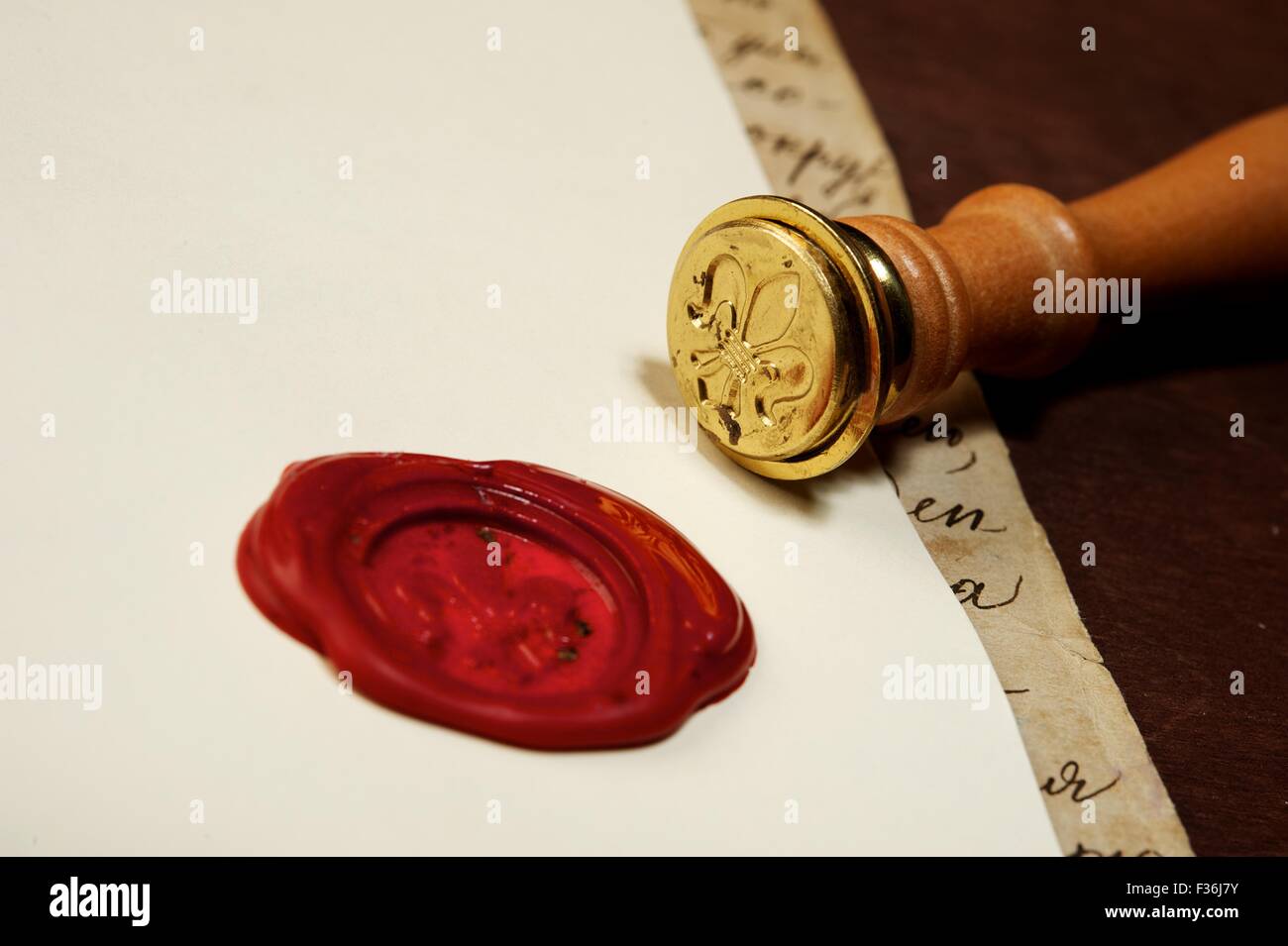 Vintage wax stamp Stock Photo - Alamy