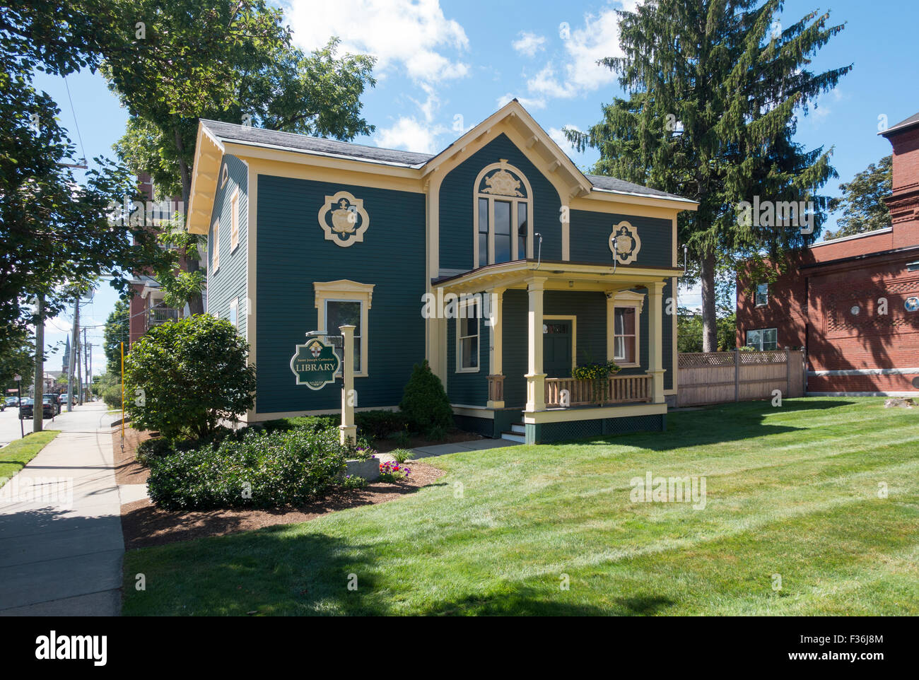 Saint Joseph Cathedral library in Manchester New Hampshire Stock Photo ...