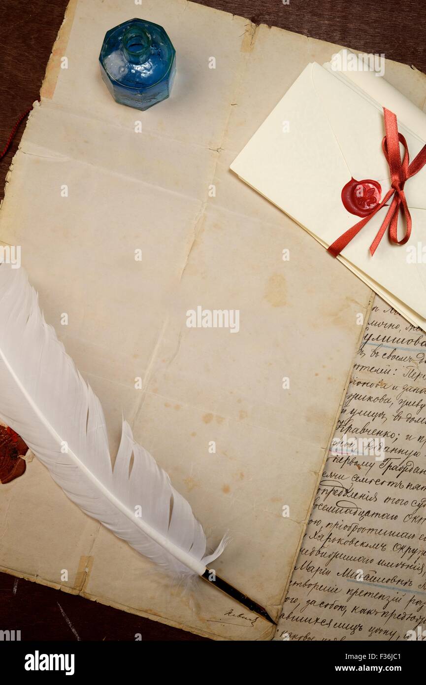 Vintage letter concept Stock Photo - Alamy