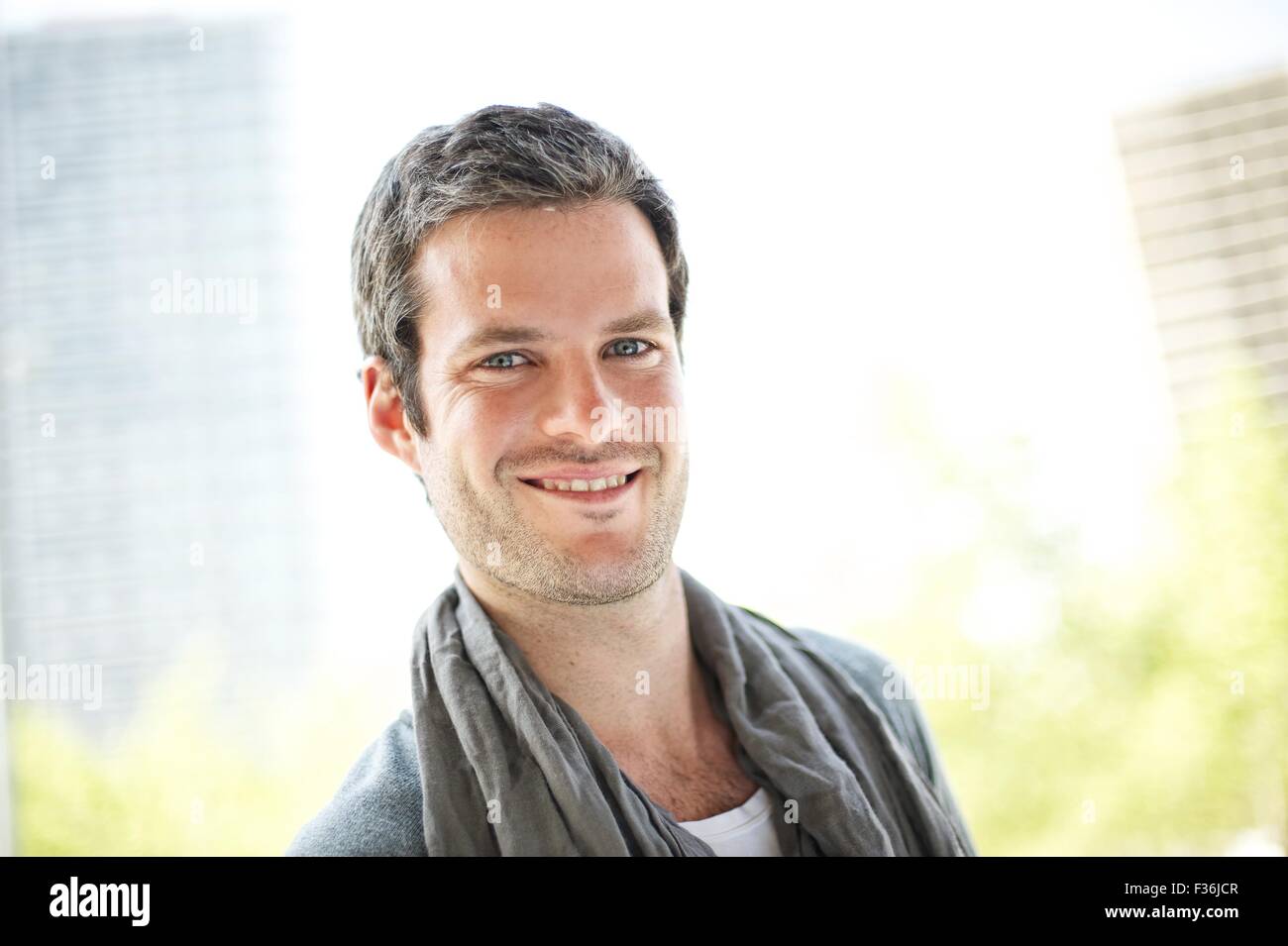 Smiling handsome man outdoors Stock Photo - Alamy