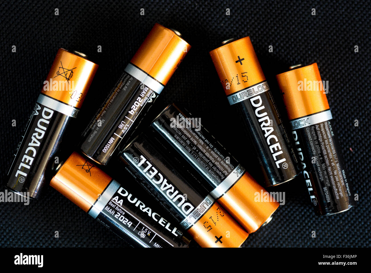 7 Duracell batteries with duraloc technology Stock Photo - Alamy