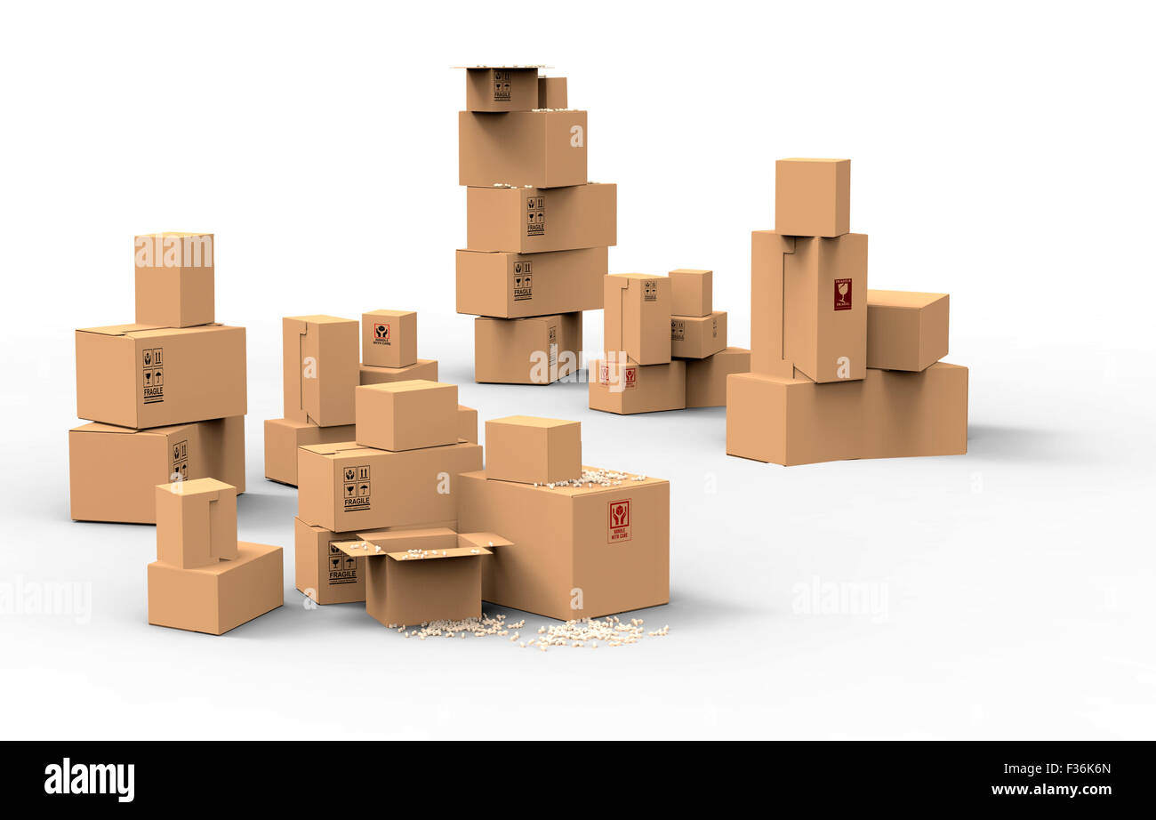 Carton box pile hi-res stock photography and images - Alamy