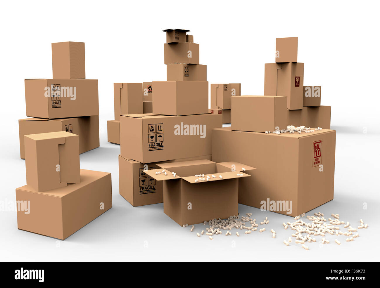 Carton box pile hi-res stock photography and images - Alamy