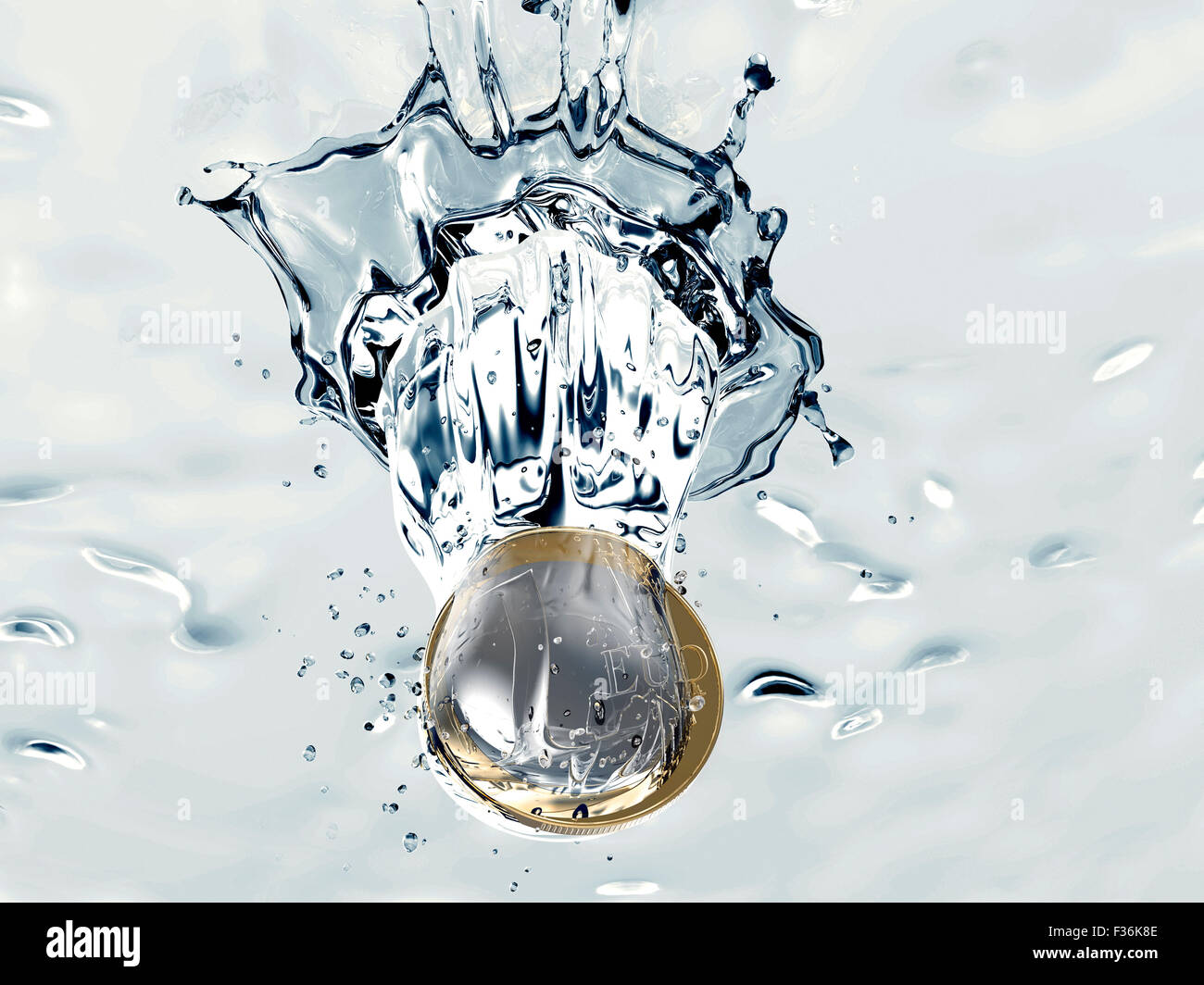 euro coin is falling into a Wishing Well Stock Photo - Alamy