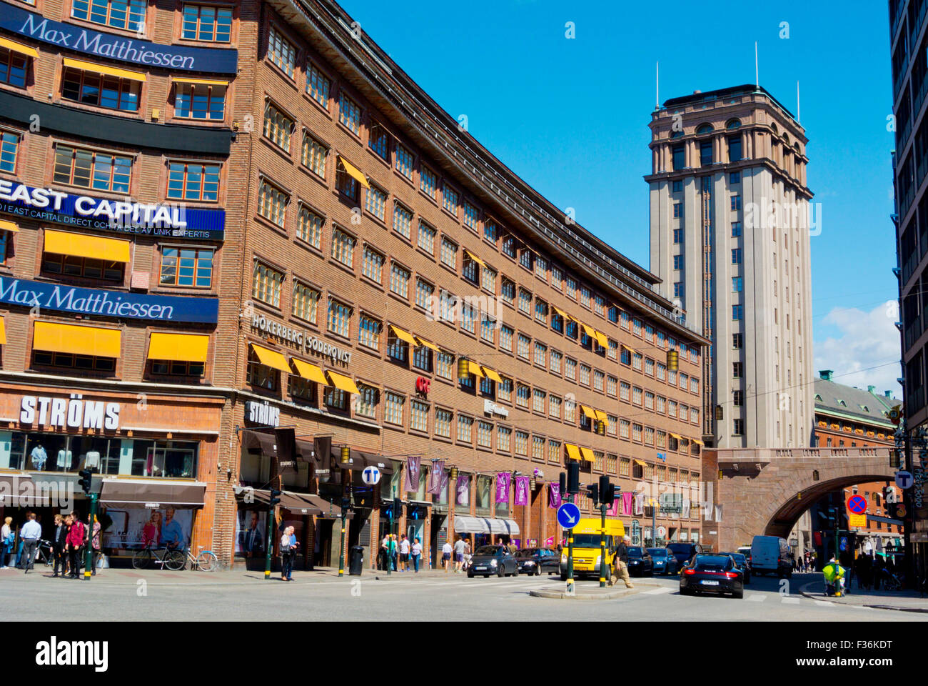 Kungsgatan, with one of Kungstorn tower, Norrmalm, Stockholm, Sweden ...
