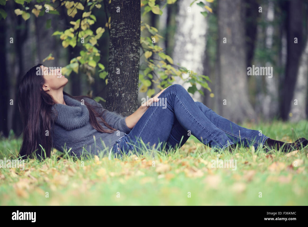 Woman beautiful hair laying hi-res stock photography and images - Alamy
