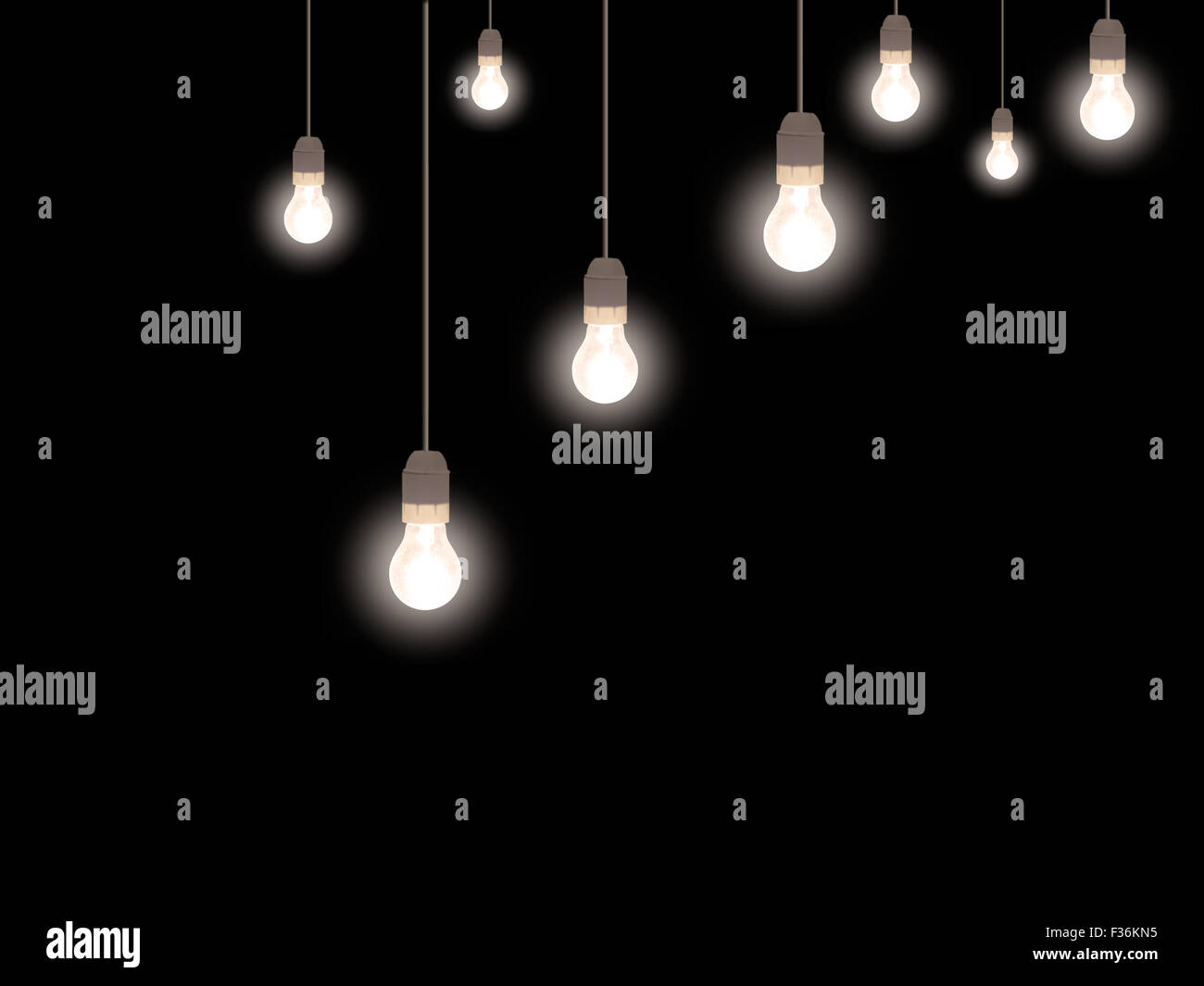 Retro light bulb background with copyspace Stock Photo - Alamy