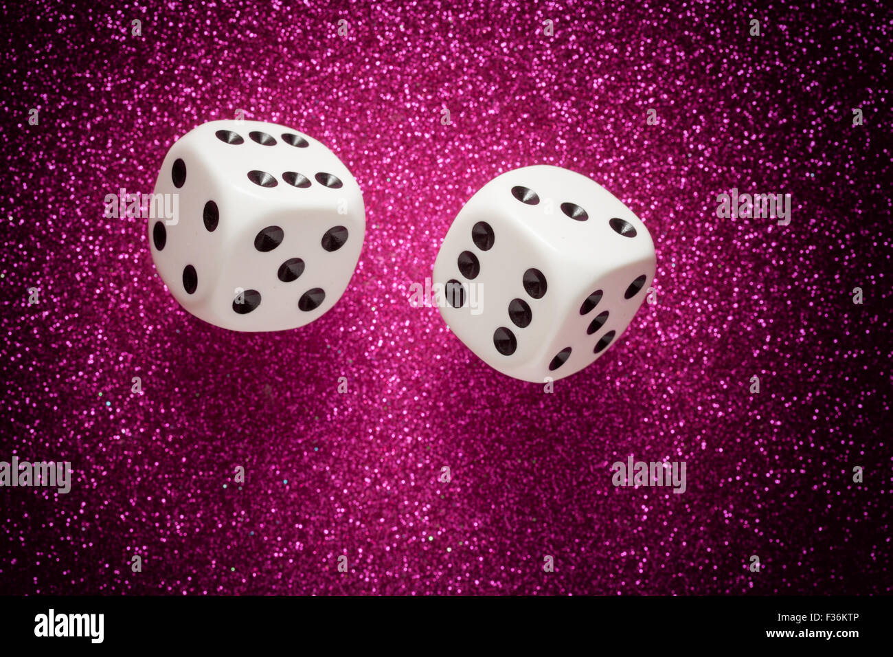 Two white dice Stock Photo - Alamy