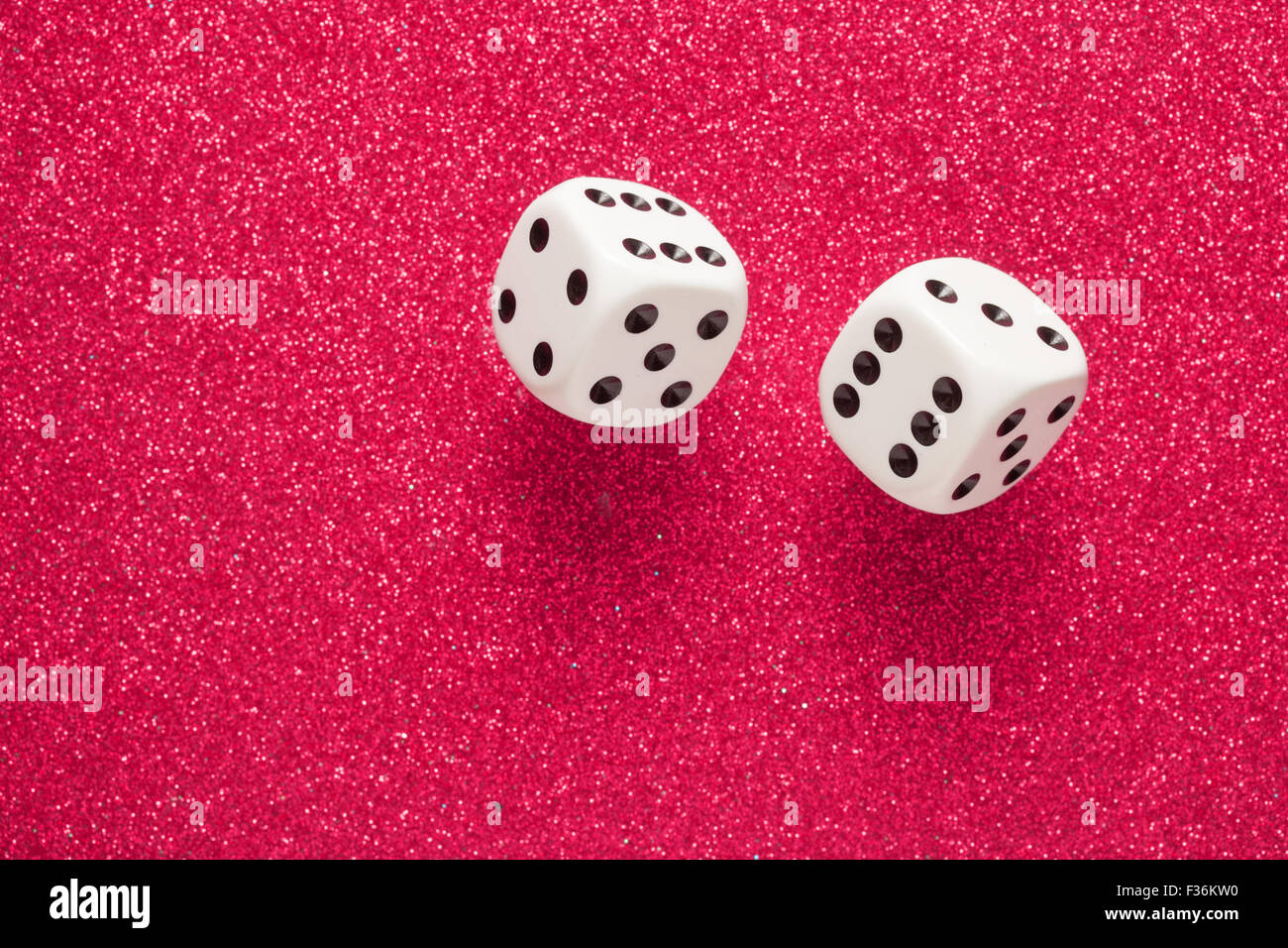 Two white dice Stock Photo - Alamy