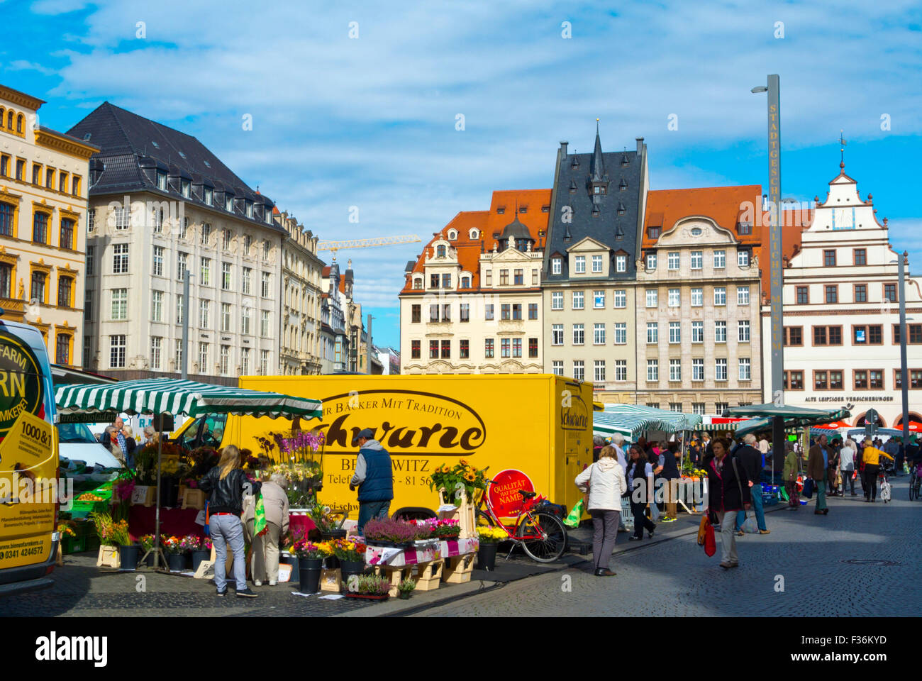 Marktplatz, market square, Altstadt, old town, Leipzig, Saxony, Germany ...