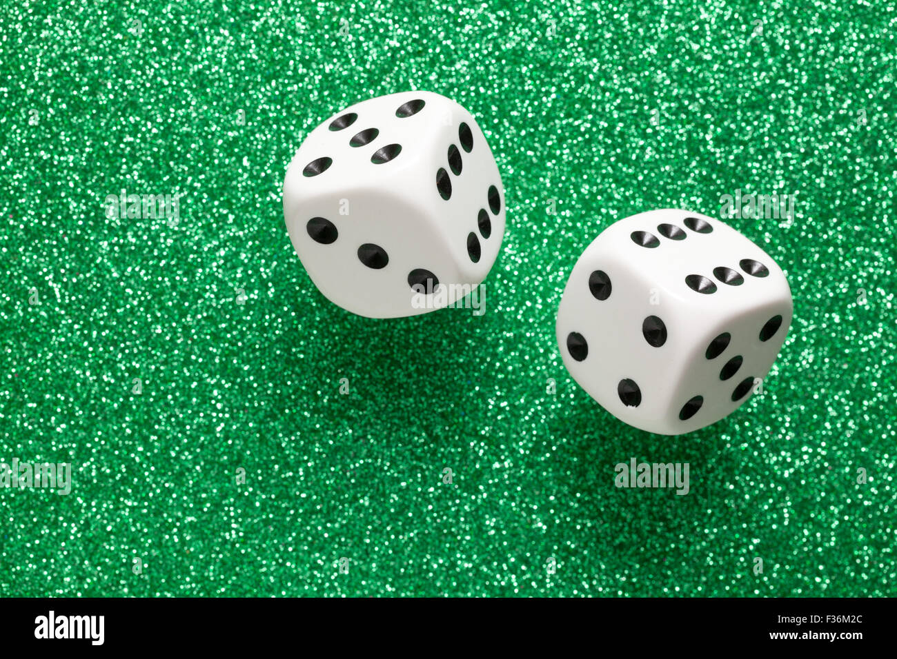 Two white dice Stock Photo - Alamy