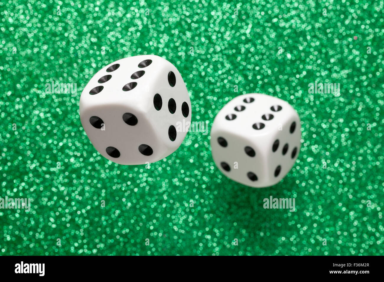Two white dice Stock Photo - Alamy