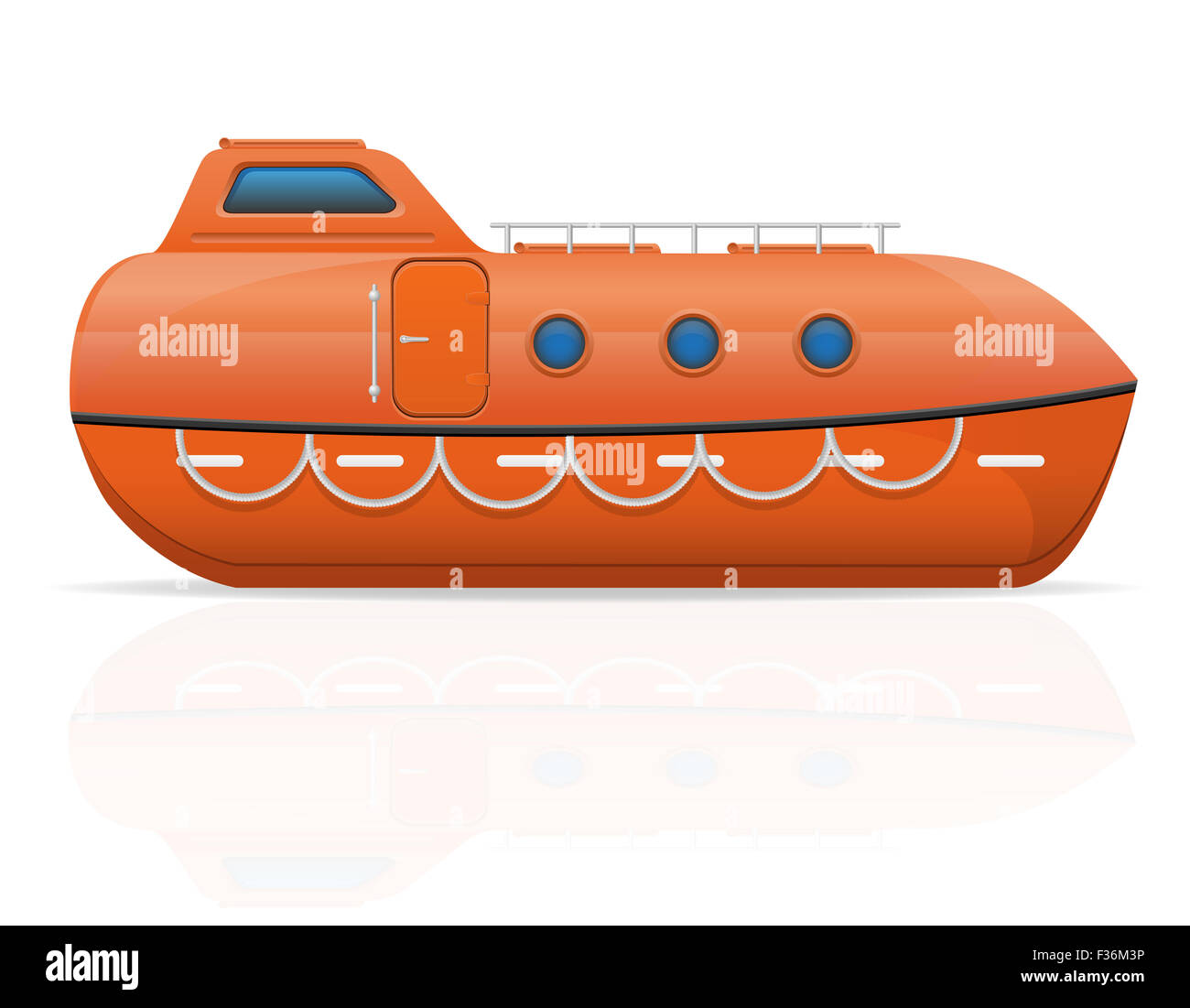 nautical lifeboat illustration isolated on white background Stock Photo ...