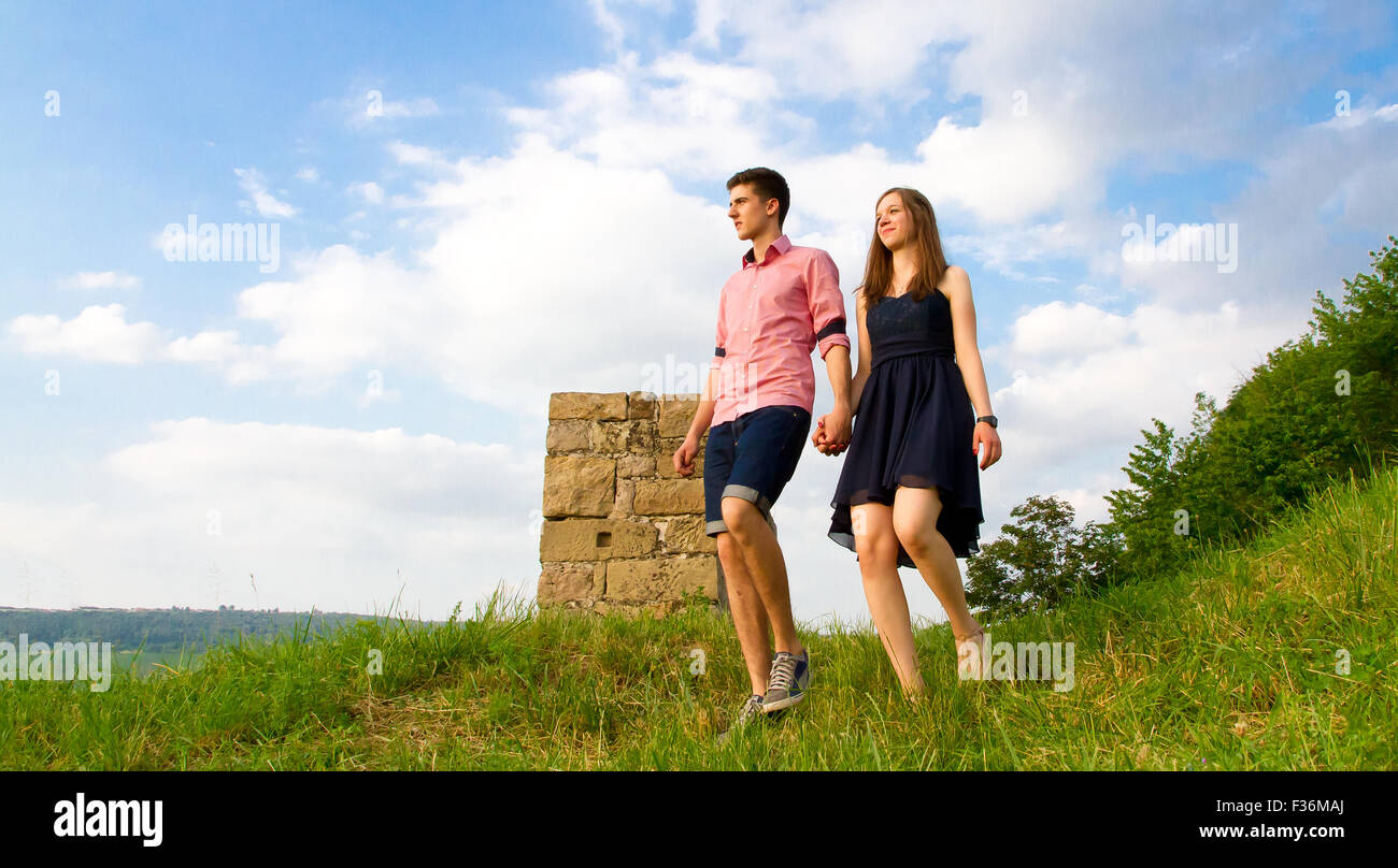 Young love couple in nature Stock Photo - Alamy