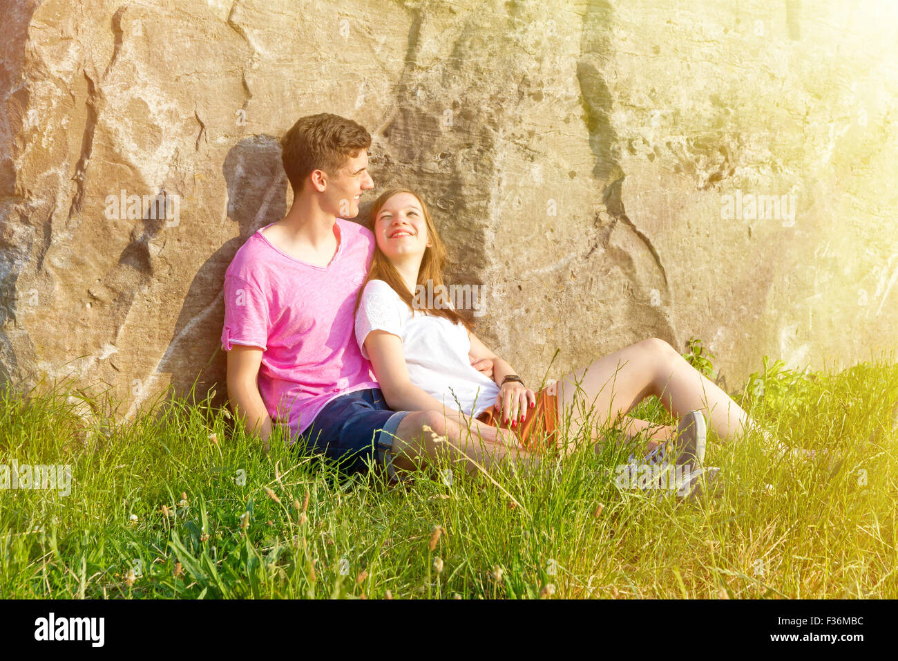 Young love couple in nature Stock Photo - Alamy