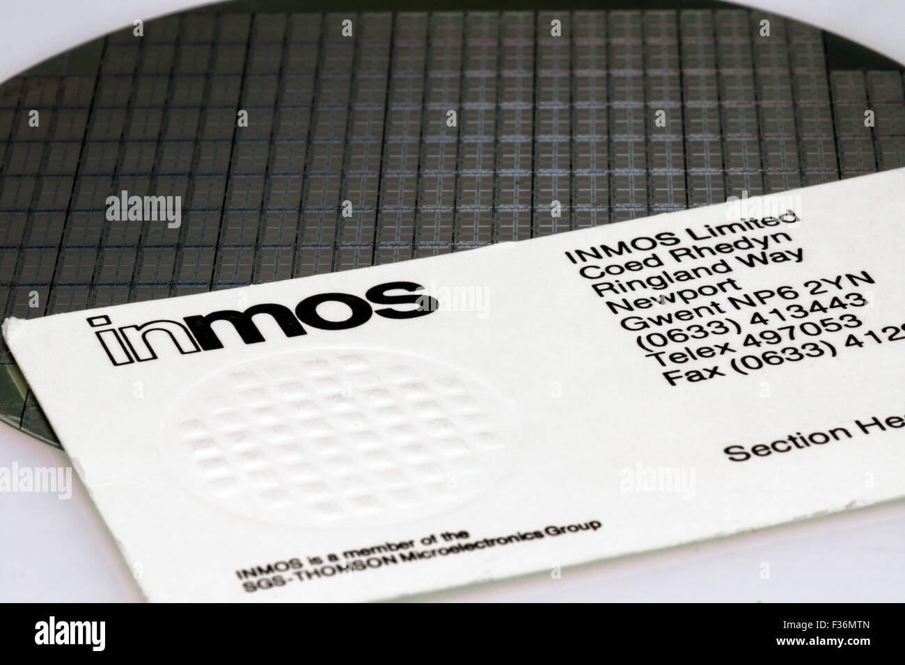 A silicon wafer used in the manufacture of silicon chips. In this case ...