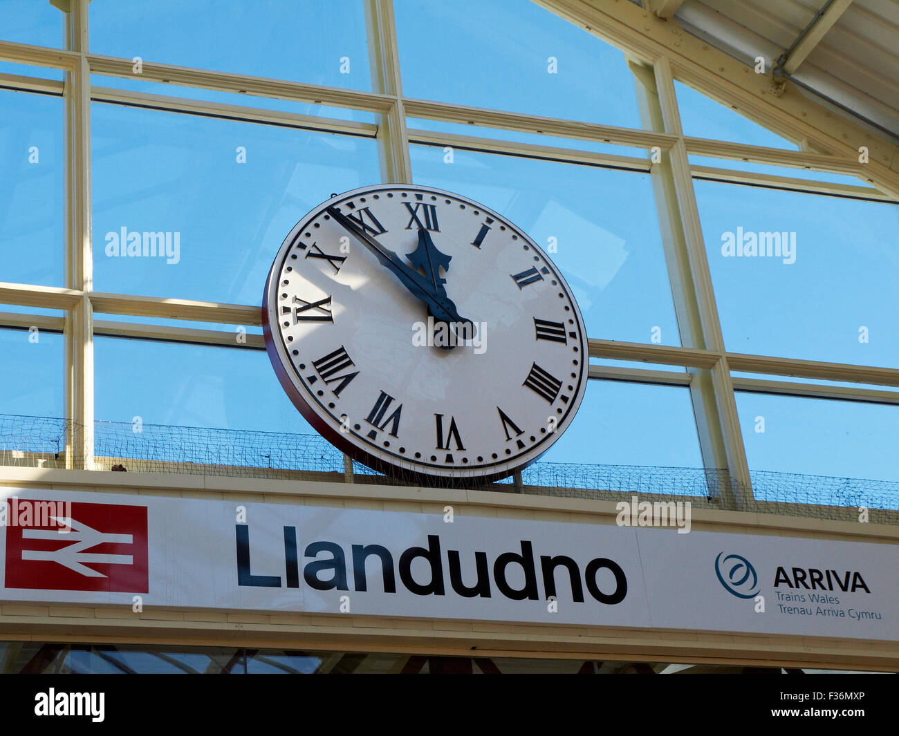 The clock inside Llandudno railway station Wales UK Stock Photo - Alamy