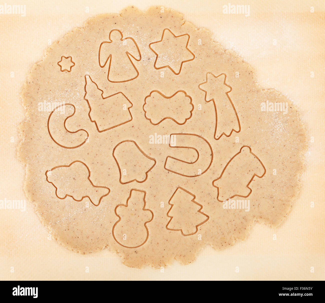 Gingerbread dough for christmas cookies texture Stock Photo - Alamy