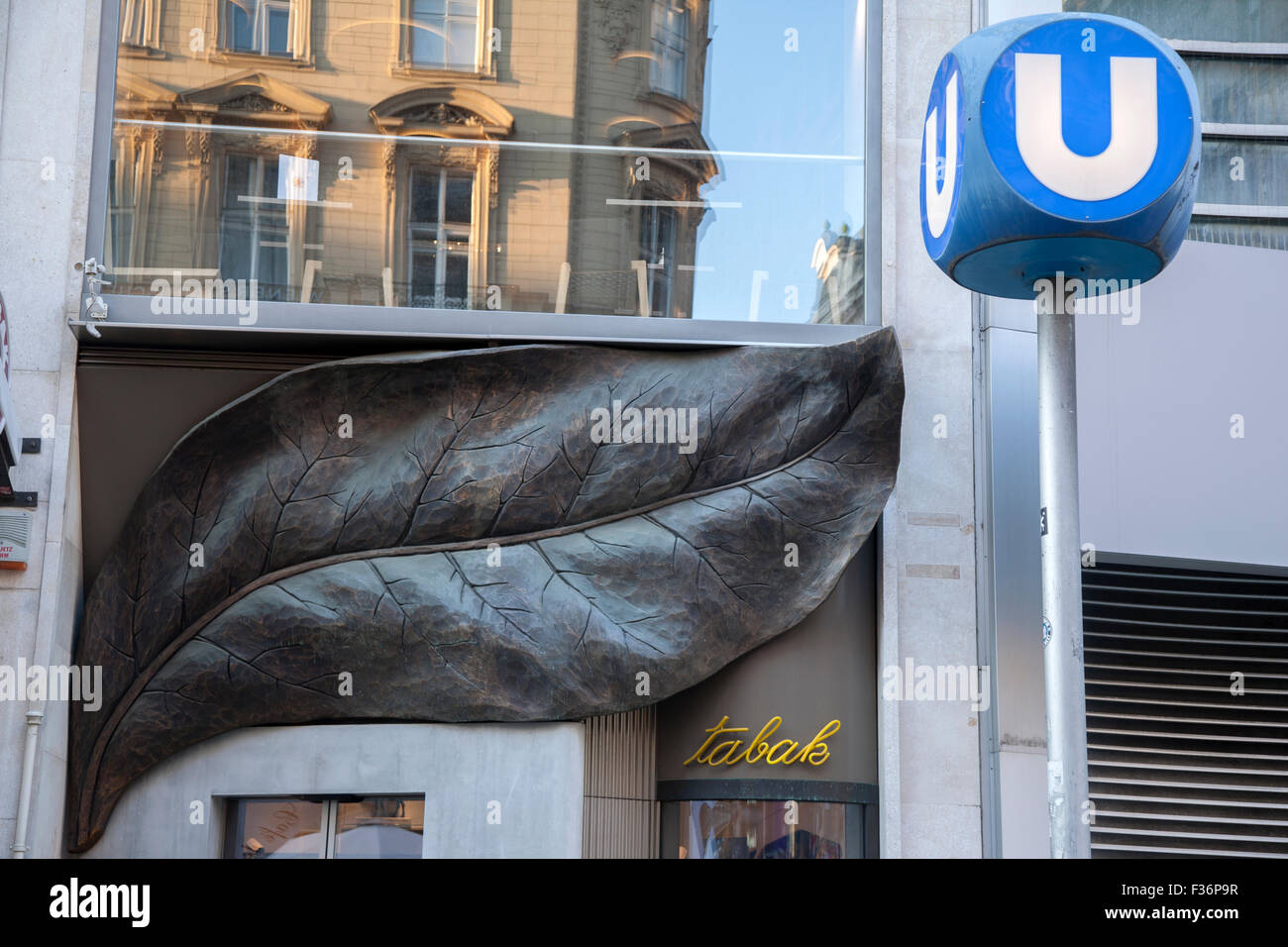Ubahn and Tobacconist Sign, Vienna, Austria Stock Photo - Alamy