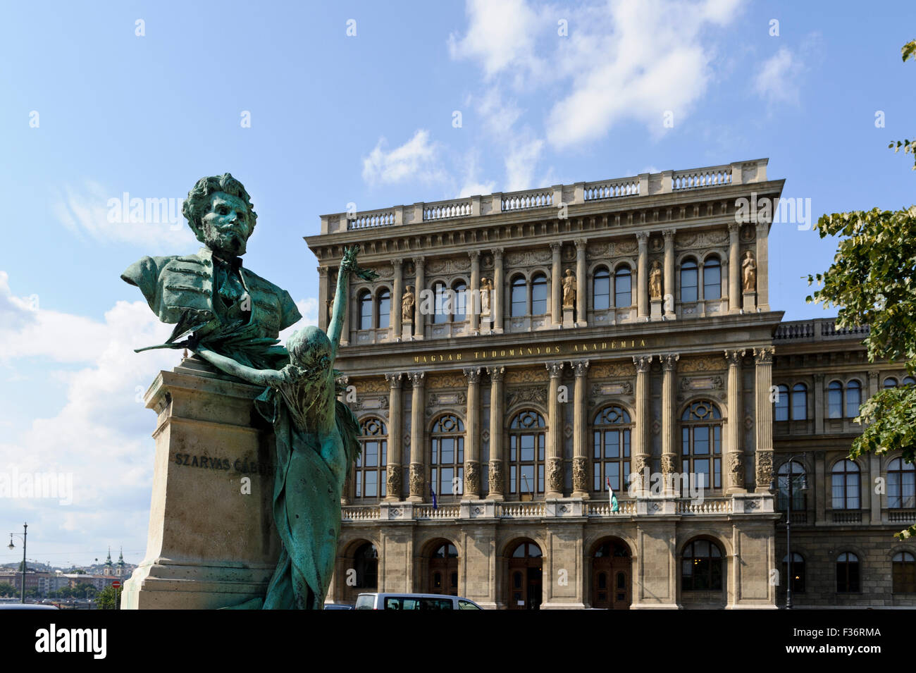 Gabor Szarvas sculpture in front of the Hungarian Academy Sciences in ...