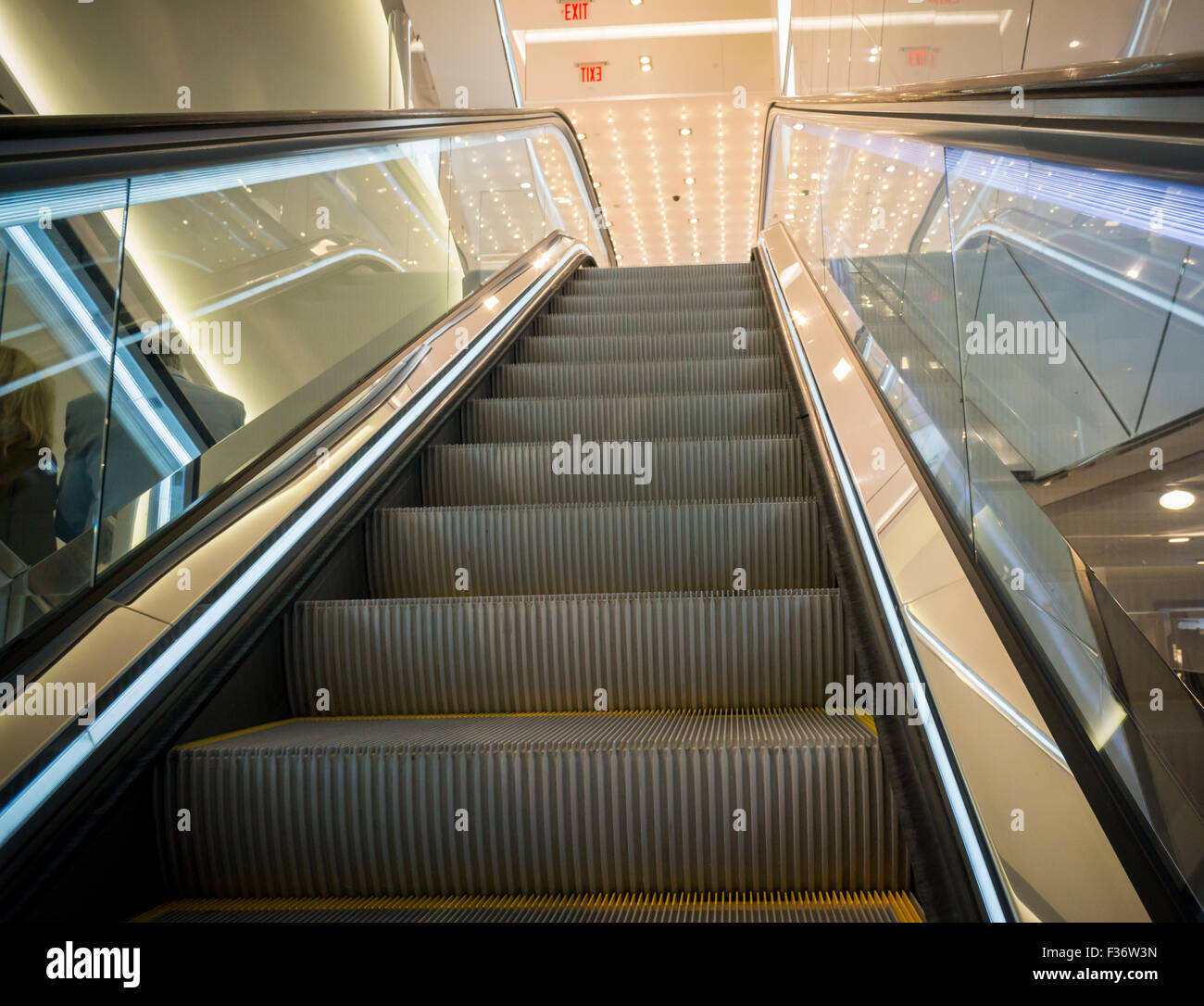 An escalator arises in a department store in New York on Sunday ...