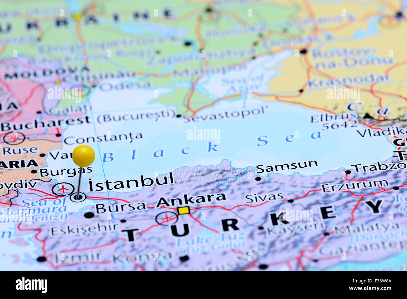 Istanbul pinned on a map of Asia Stock Photo - Alamy